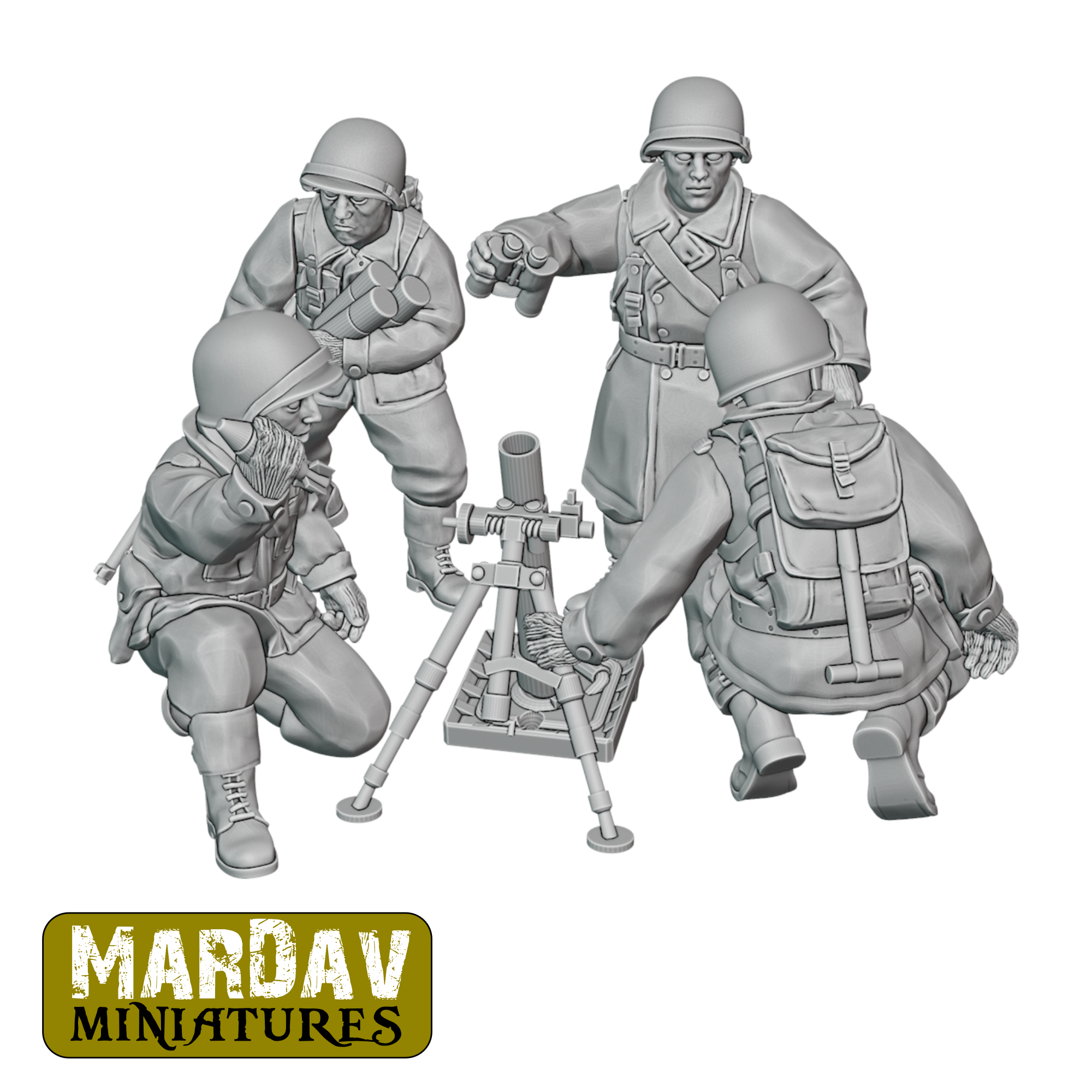 Army 60mm light mortar - firing (3) - (US)