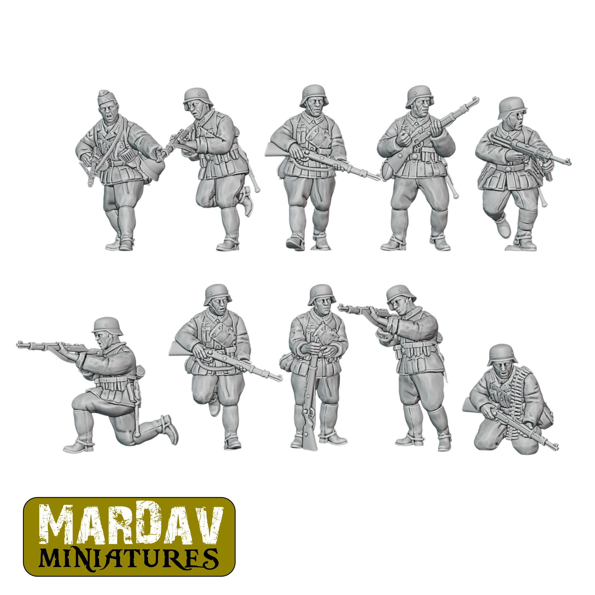 Dismounted cavalry rifle + MG squad (German)