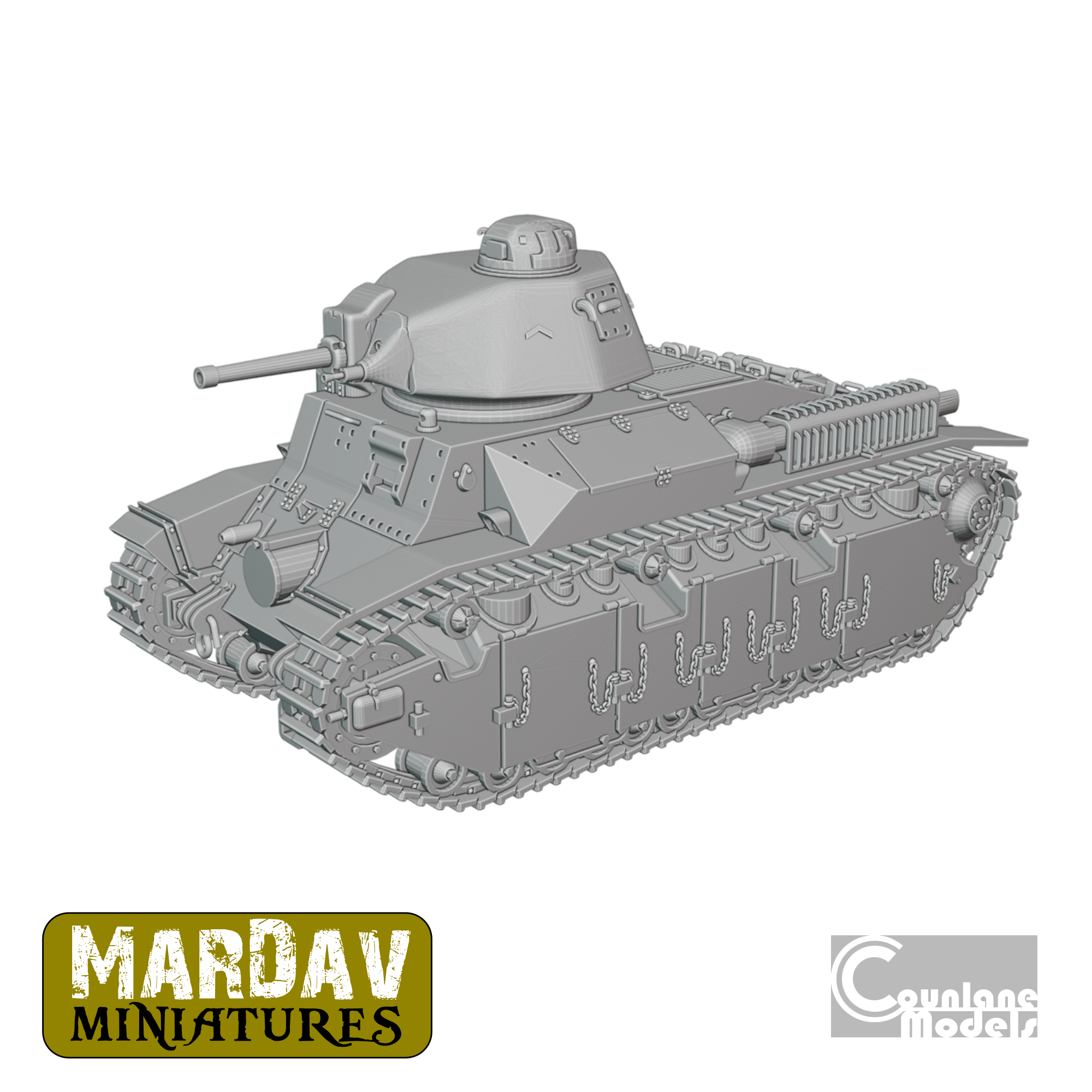 Renault D2 medium tank (French) - MarDav Miniatures