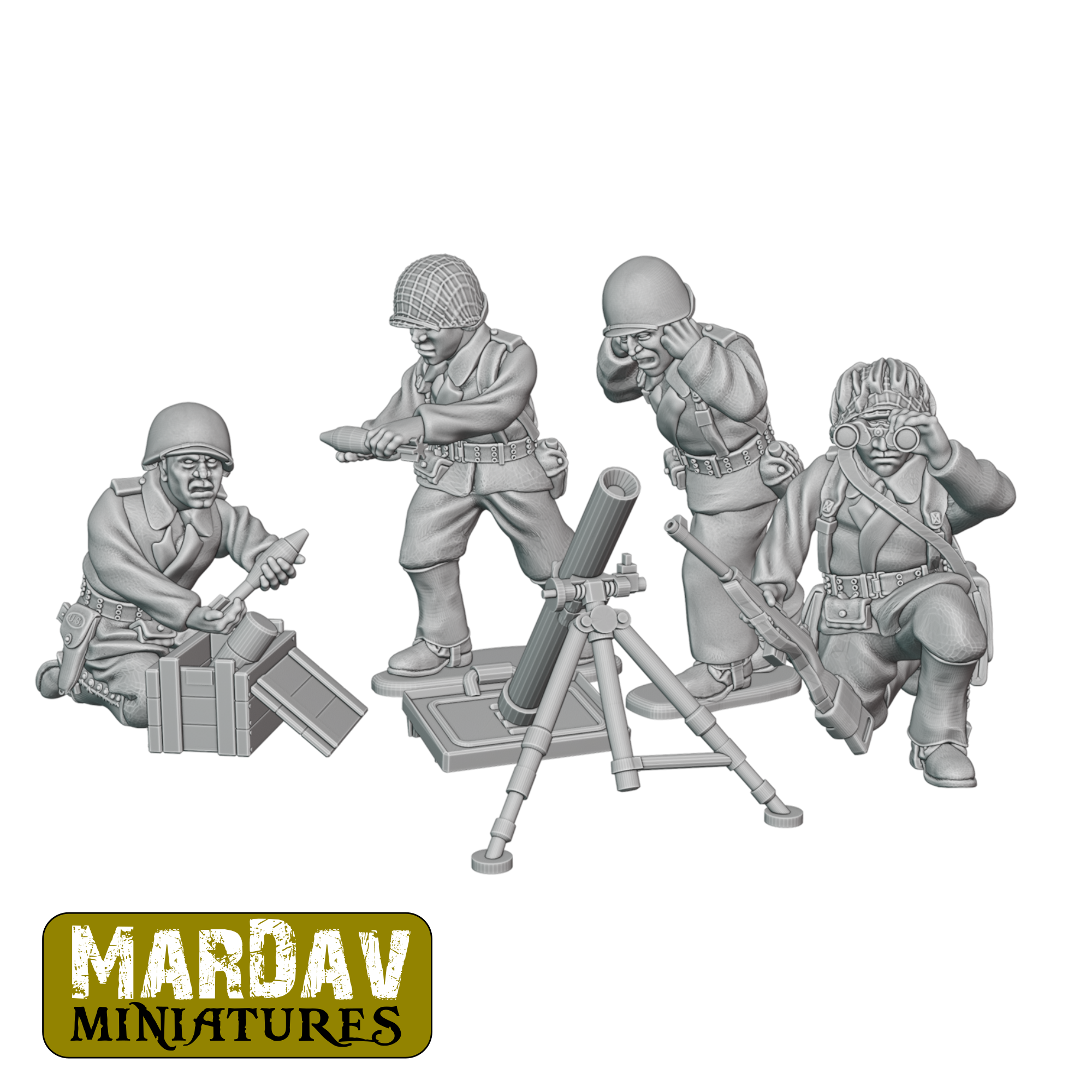 Army 81mm medium mortar - firing (2) - (US)