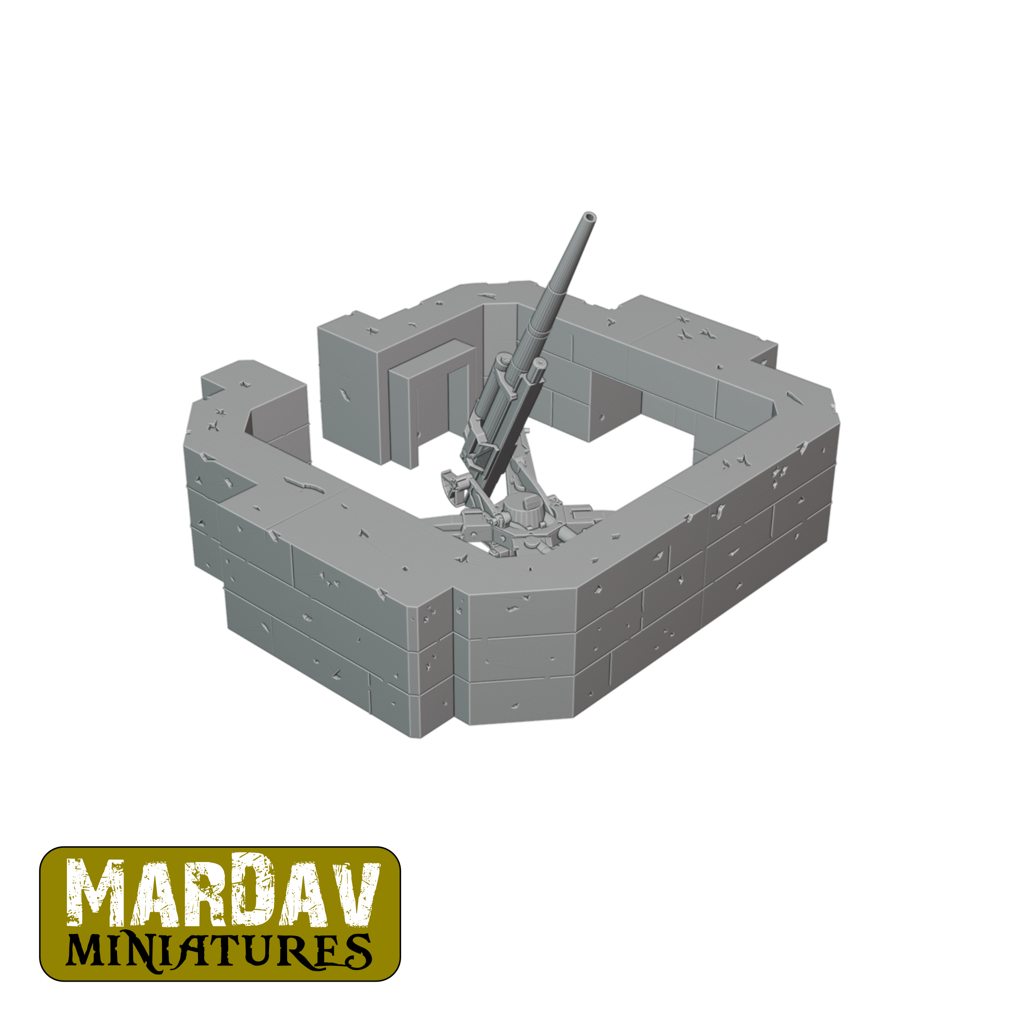 Flak bunker and Flak 88 AA (German)