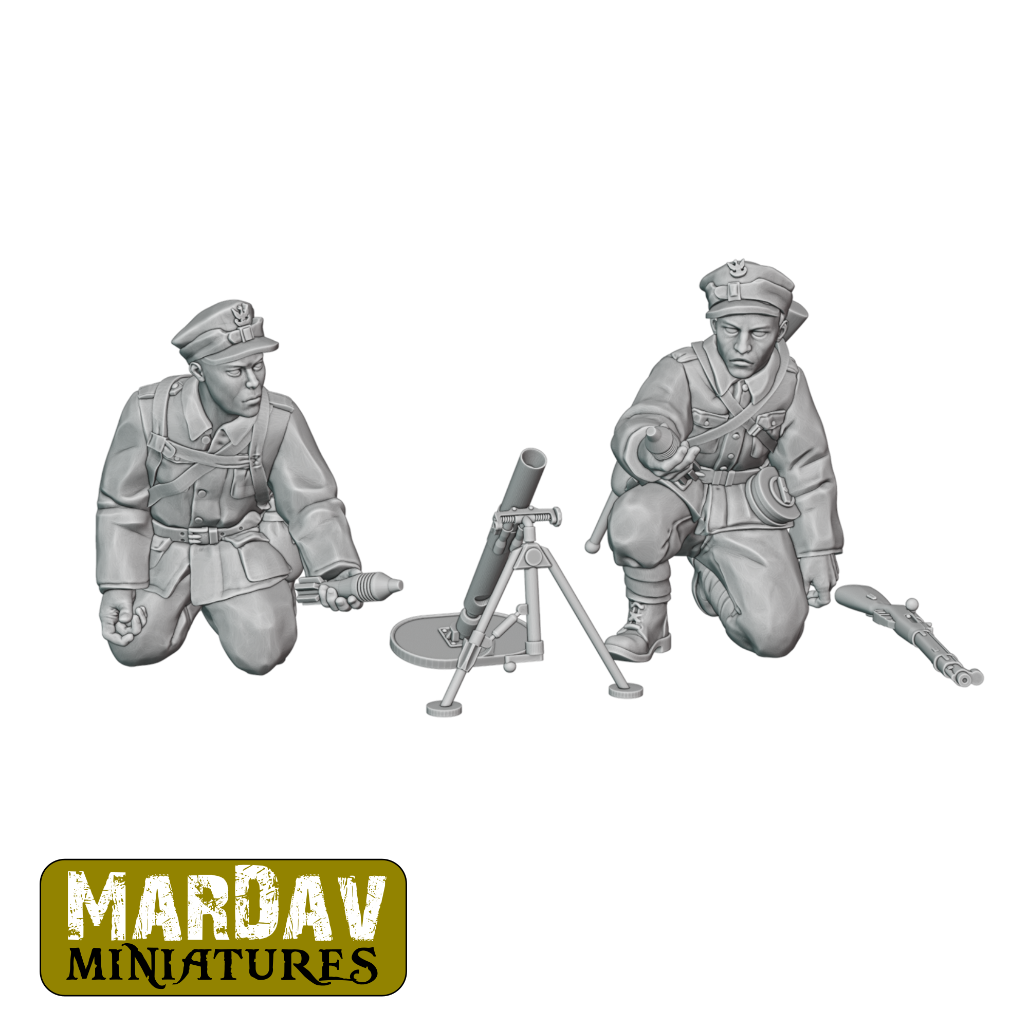 Light mortar team - firing (Polish)